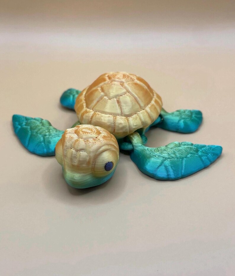 Articulated Turtle Fidget Flexible 3D Printed, Sensory Calming Toy ...