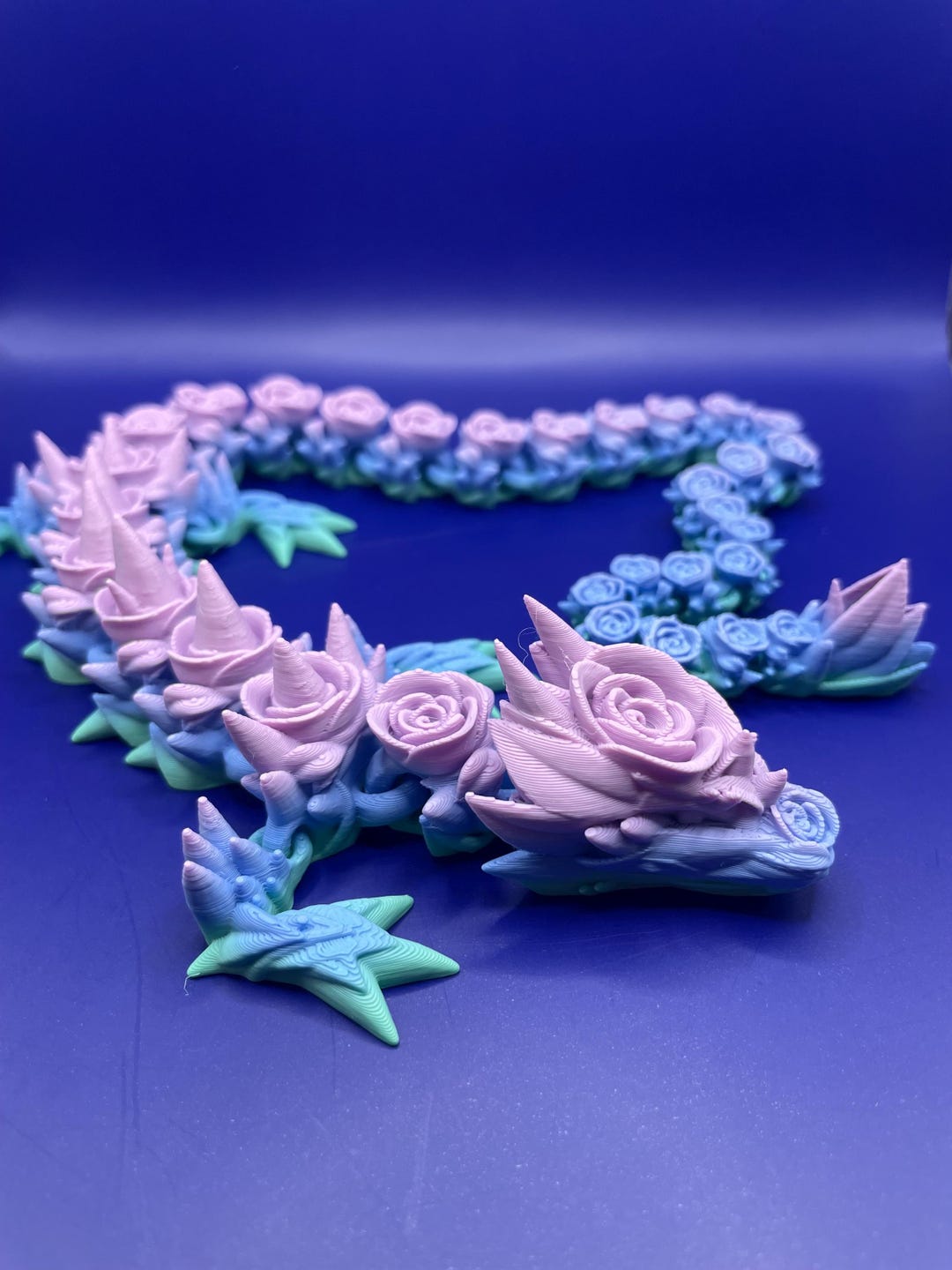 Articulated Rose Dragon Fidget Flexible 3D Printed, Sensory Calming Toy ...