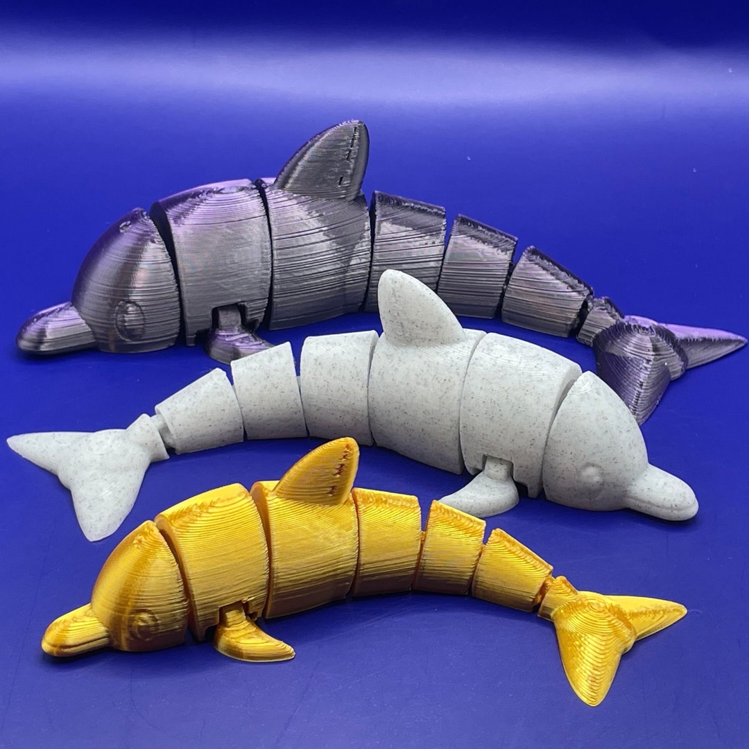 3D Printed Articulated Dolphin Fidget - Etsy