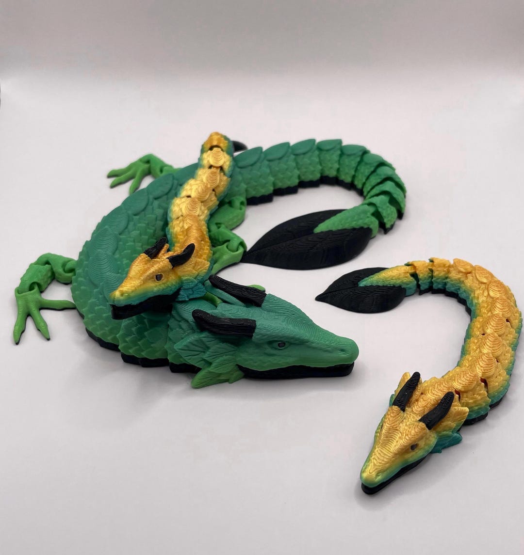 Articulated Leaf Dragon Fidget Flexible 3D Printed, Sensory Calming Toy ...