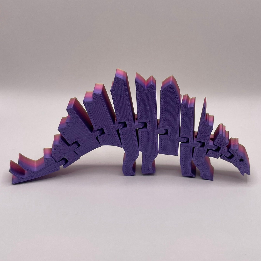 Articulated Stegosaurus Fidget Flexible 3D Printed, Sensory Calming Toy ...