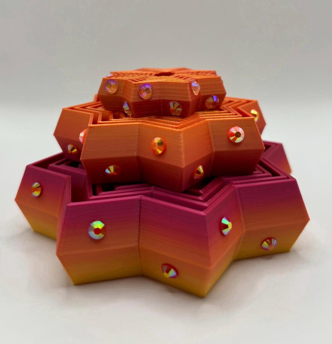 Articulated Star Fidget BLINGED OUT! 3D Printed, Sensory Calming Toy ...