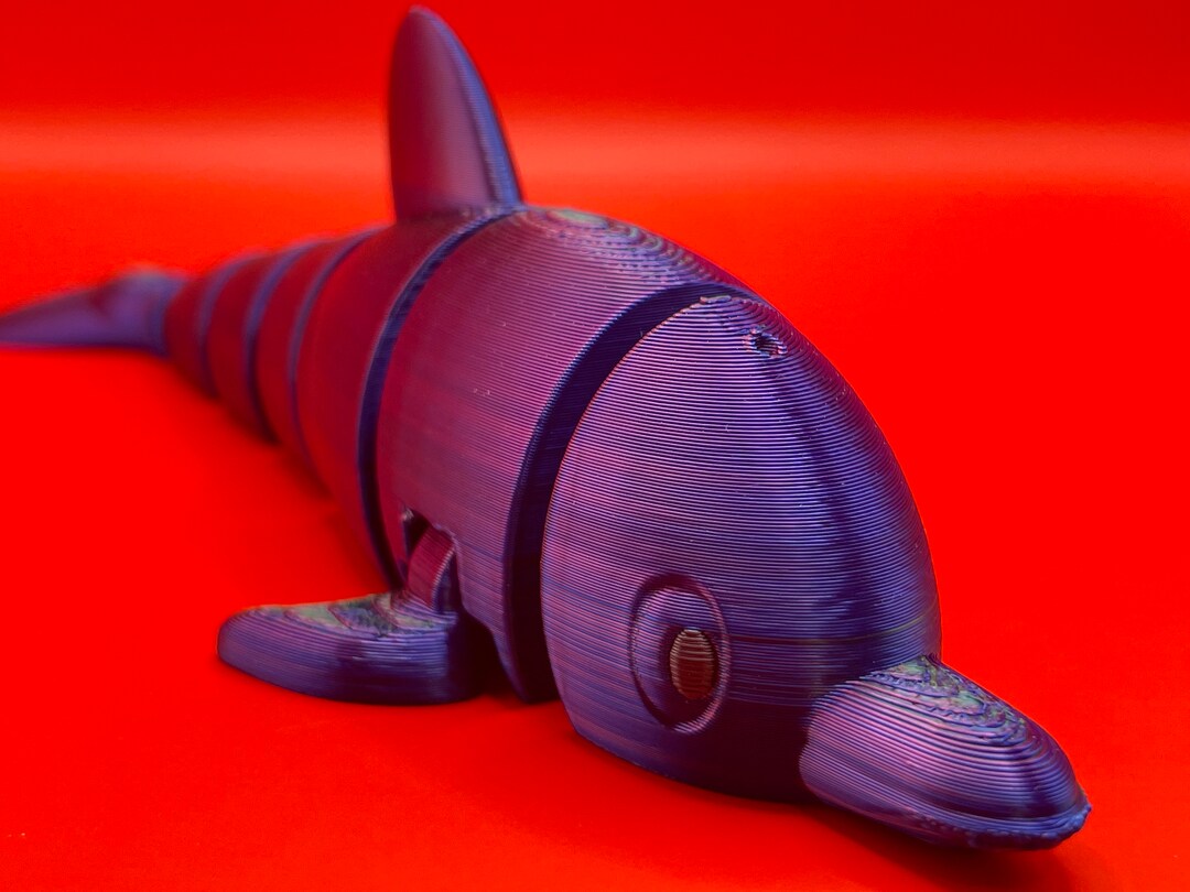 Articulated Dolphin Fidget Flexible 3D Printed, Sensory Calming Toy ...