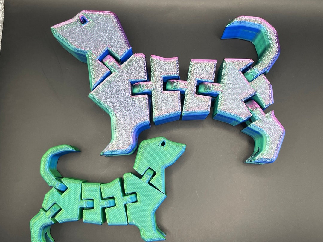Articulated Dog Fidget Flexible 3D Printed, Sensory Calming Toy, Desk ...