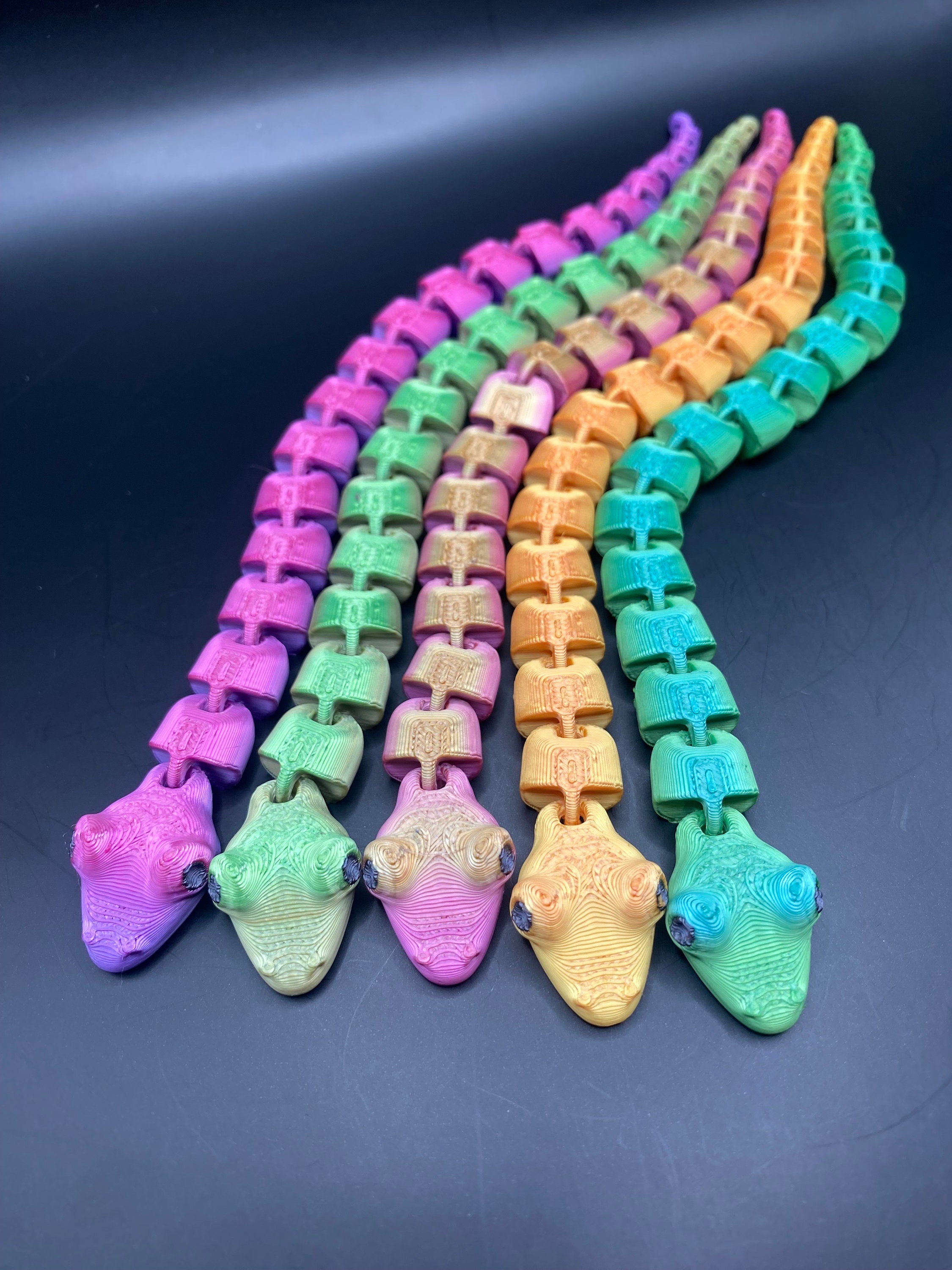 Articulated Snake Fidget Flexible 3D Printed, Sensory, Calming, Desk ...