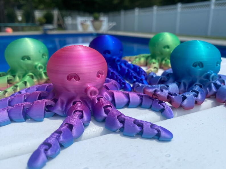 Articulated Octopus Fidget: Flexible 3D Printed Sensory Desk Fidget - Etsy