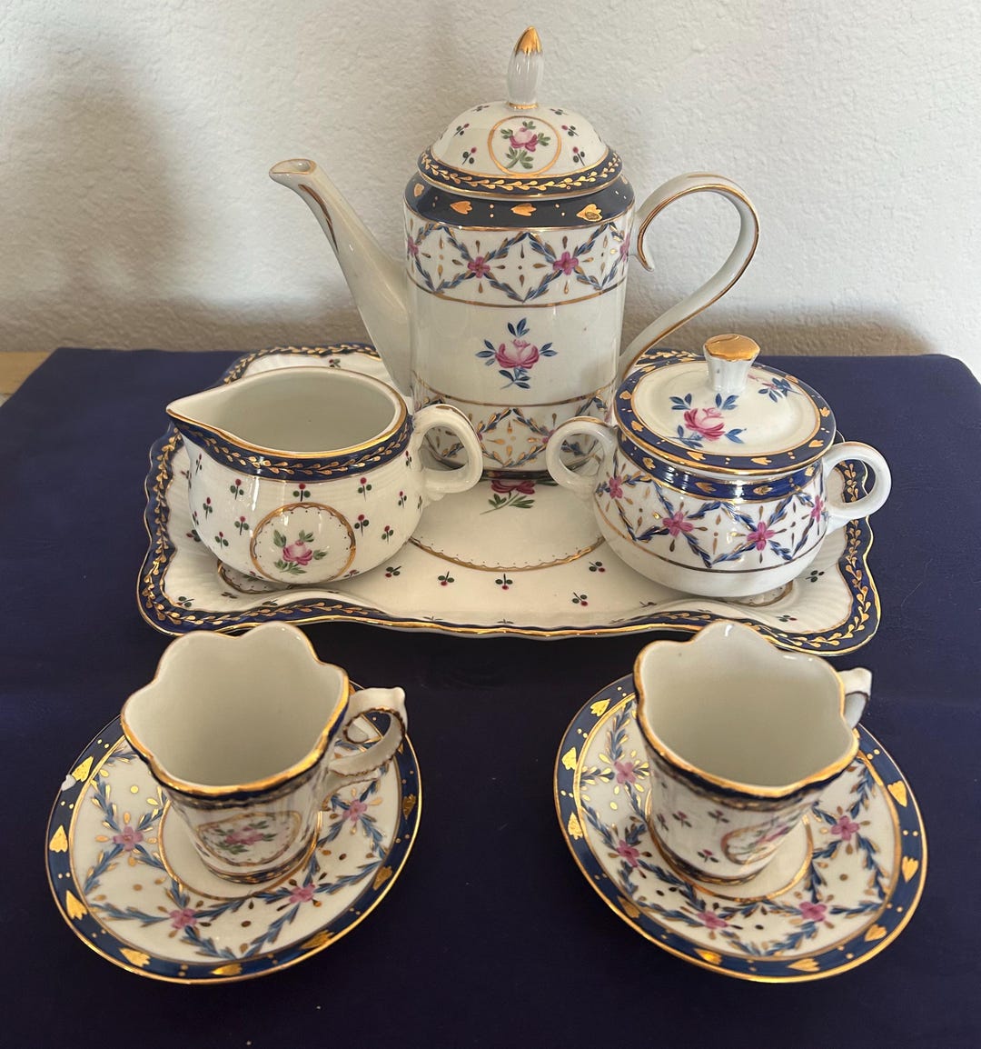 Vintage Limoge Mini Hand Painted 8 Piece Tea Set. - Etsy
