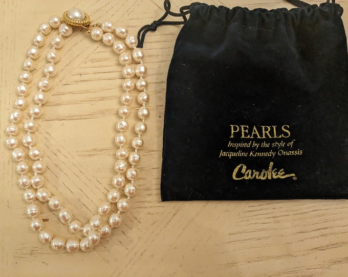 Vintage Carolee Design Double Strand Faux Pearl Necklace - Etsy
