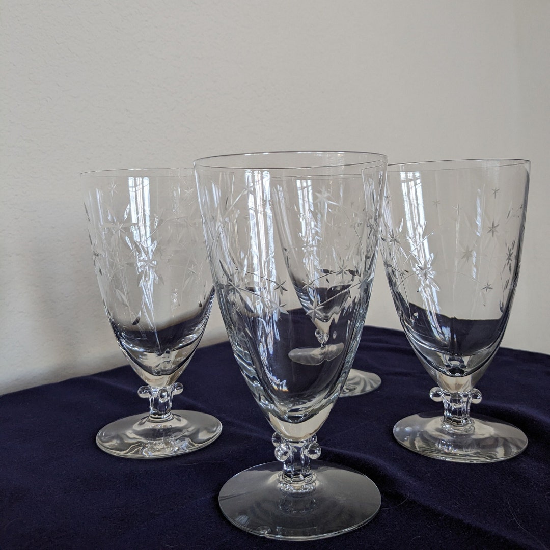 Duncan and Miller 4 Elegant Starlight Crystal Goblets - Etsy