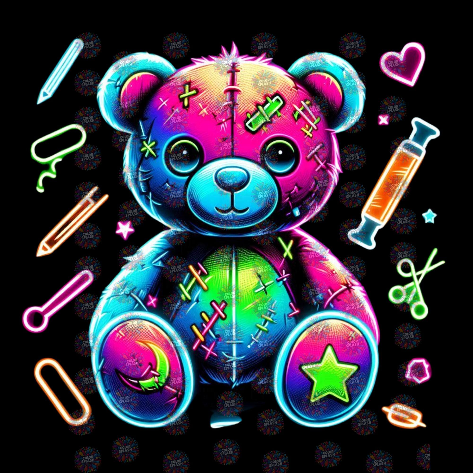 Neon Bears | PNG | Digital Download | Cute | Instant Download - Etsy