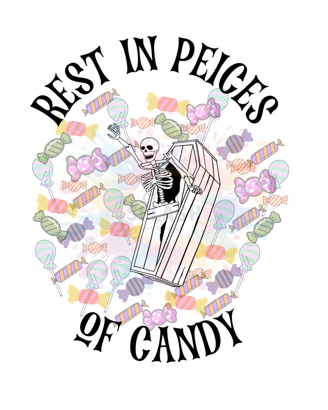 Candy Skeleton PNG: Spooky Halloween Clipart (digital Download) - Etsy