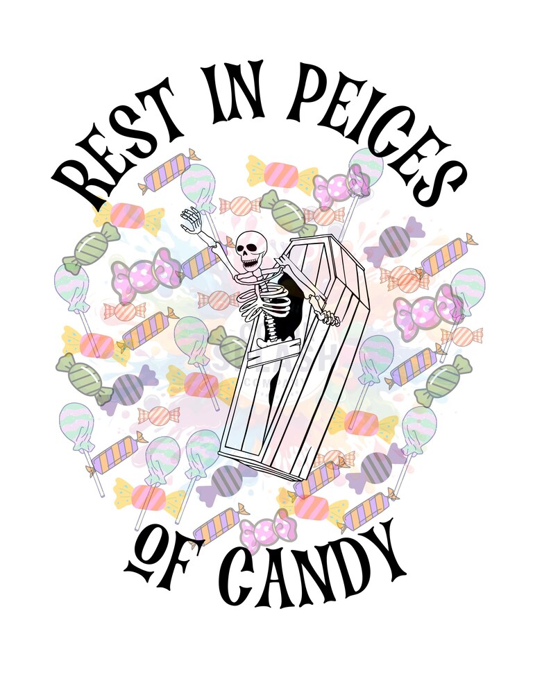 Candy Skeleton PNG: Spooky Halloween Clipart (digital Download) - Etsy