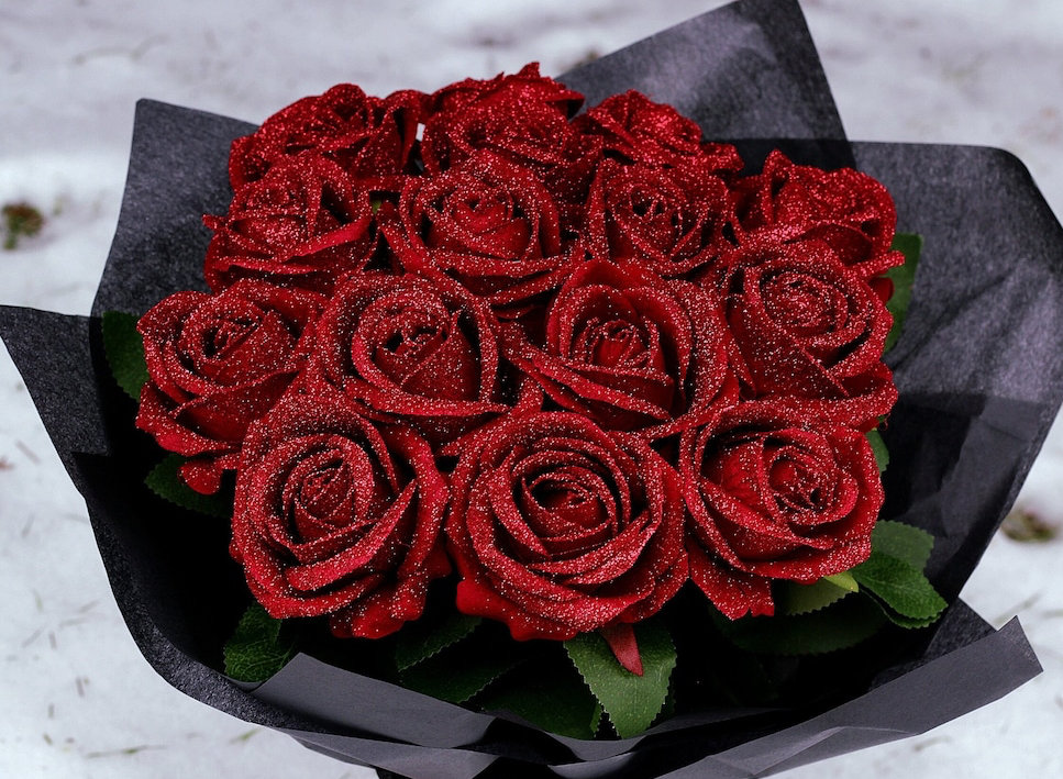 Luxury Glitter Rose Bouquet - Etsy UK