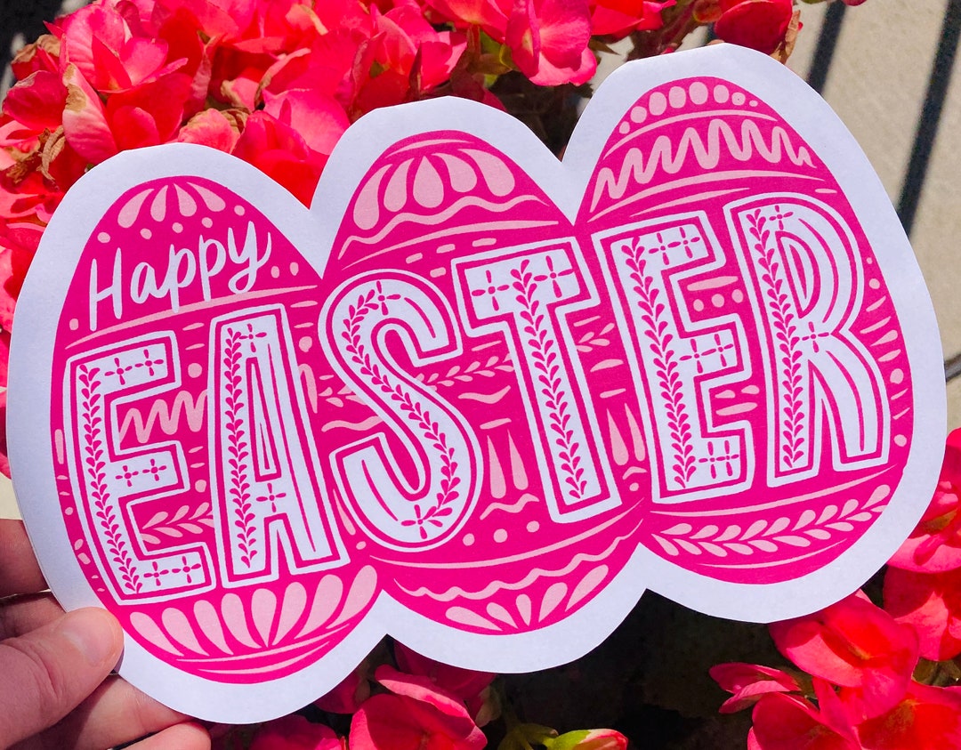 EASTER CARD PRINTABLE - Happy Easter - Cute Hand-drawn Printout Card ...