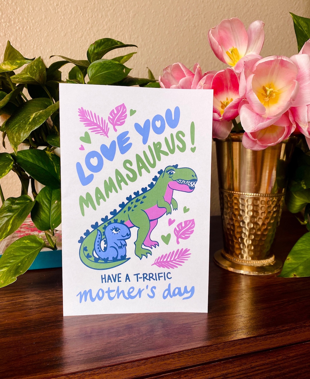 MOTHER'S DAY PRINTABLE Love You Mamasaurus Hand-drawn Printout Card ...