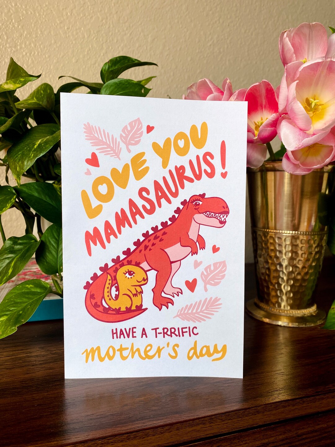 MOTHER'S DAY PRINTABLE Love You Mamasaurus Hand-drawn Printout Card ...