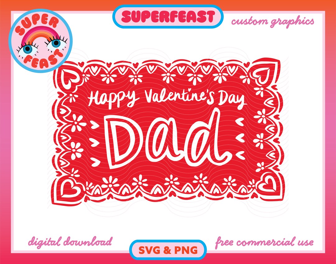 VALENTINE PRINTABLE - Happy Valentines Day Dad - Cute Hand-drawn ...