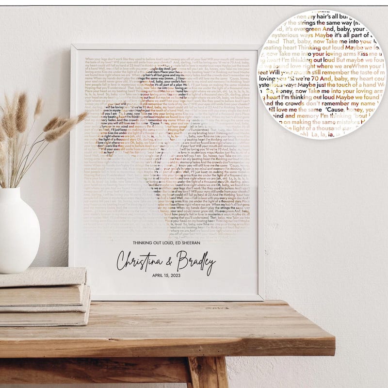 Song Lyrics Wall Art - Etsy