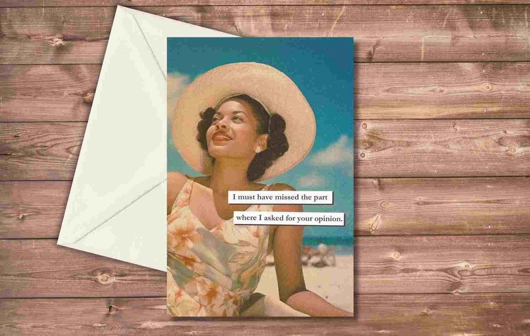Printable Vintage Woman Card, Printable Greeting Card Funny, Digital ...