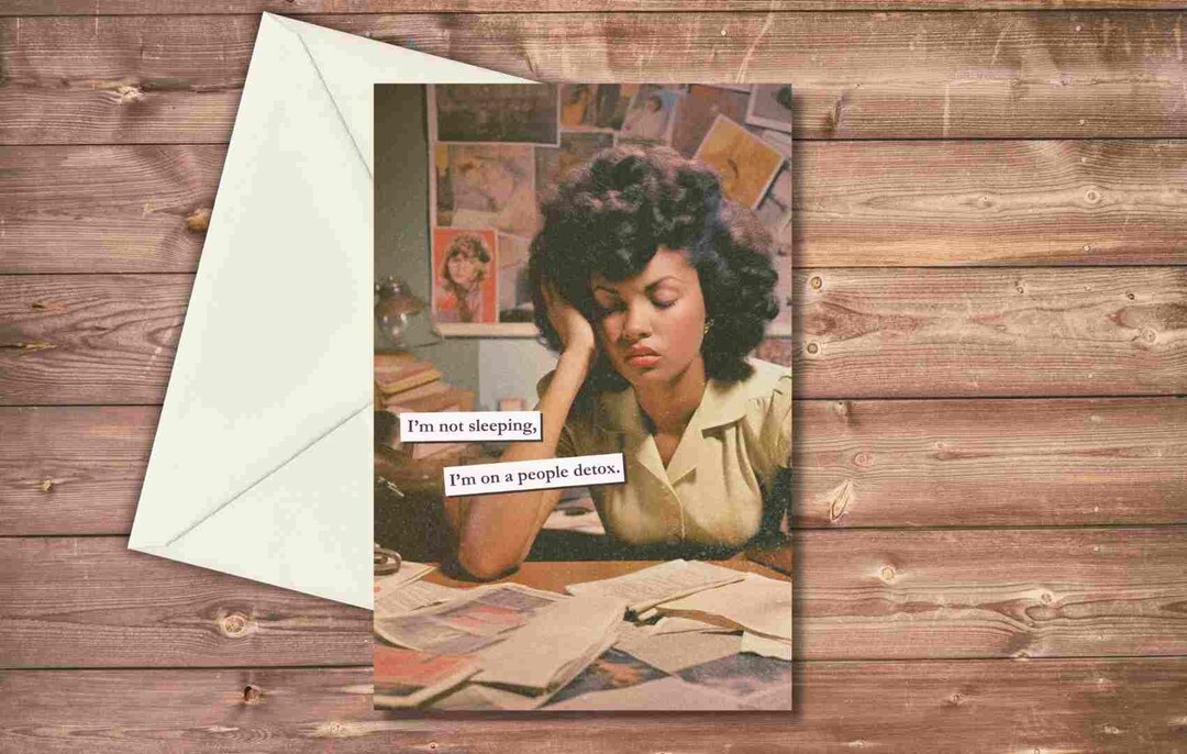 Printable Vintage Woman Card, Printable Greeting Card Funny, Digital ...