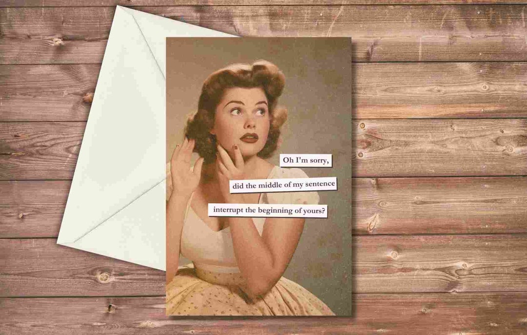 Printable Vintage Woman Card, Printable Greeting Card Funny, Digital ...