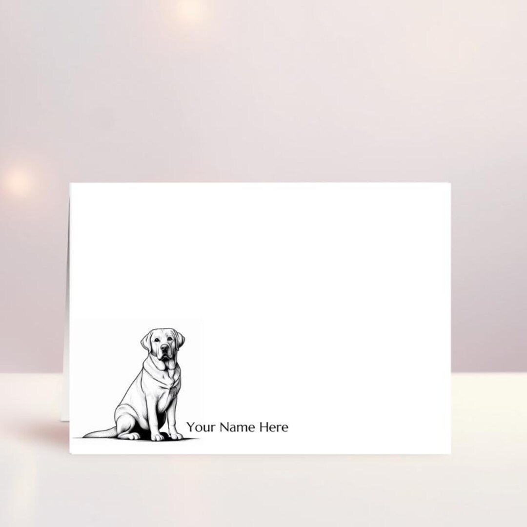 Personalized Labrador Retriever Note Card Set - Dog Stationery - Dog ...