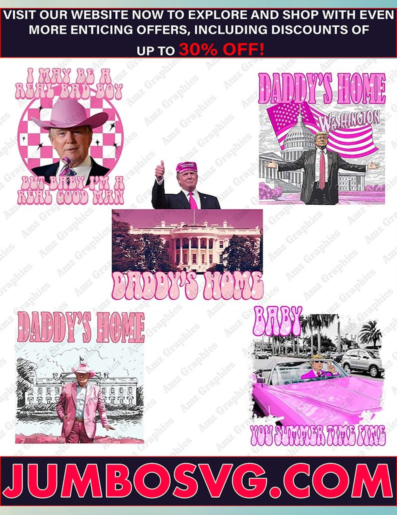10 America President Daddy's Home Bundle, Real Good Man Pink Preppy ...