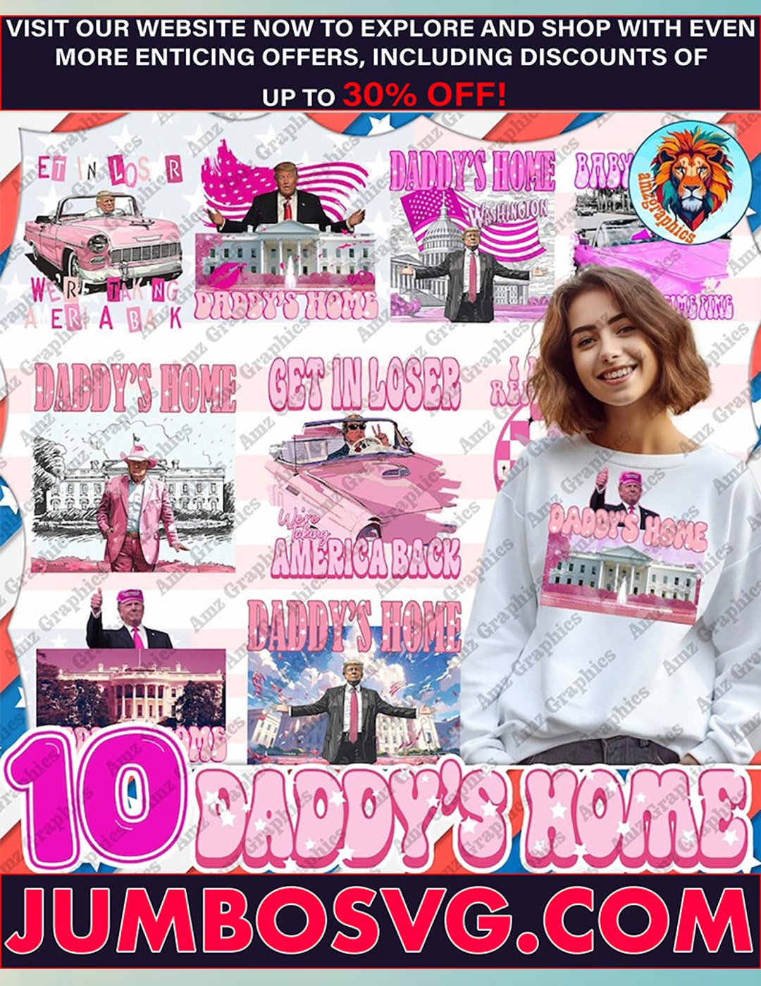 10 America President Daddy's Home Bundle, Real Good Man Pink Preppy ...