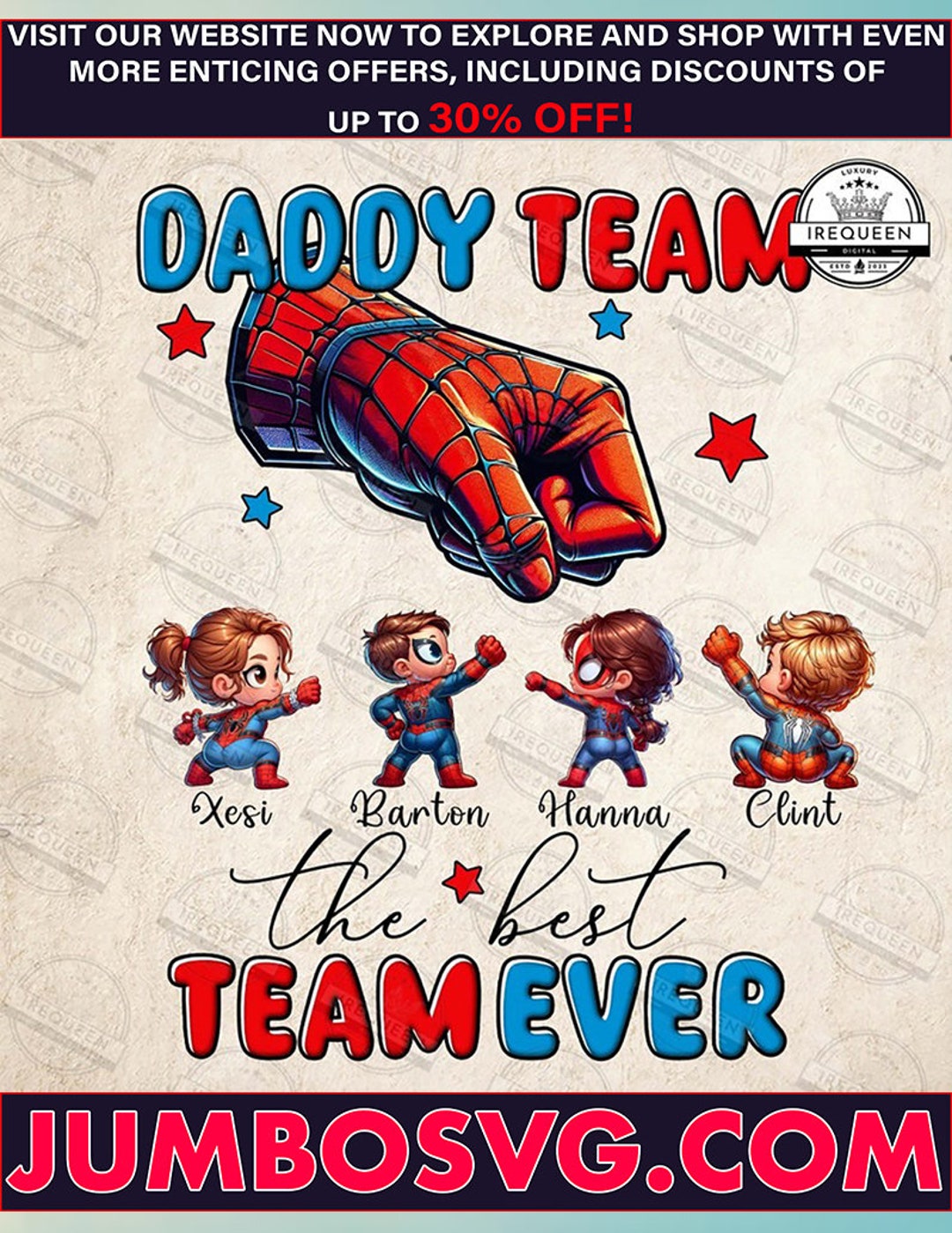 Custom Daddy Team Superhero Png, the Best Team Ever Png, Dad and Baby ...