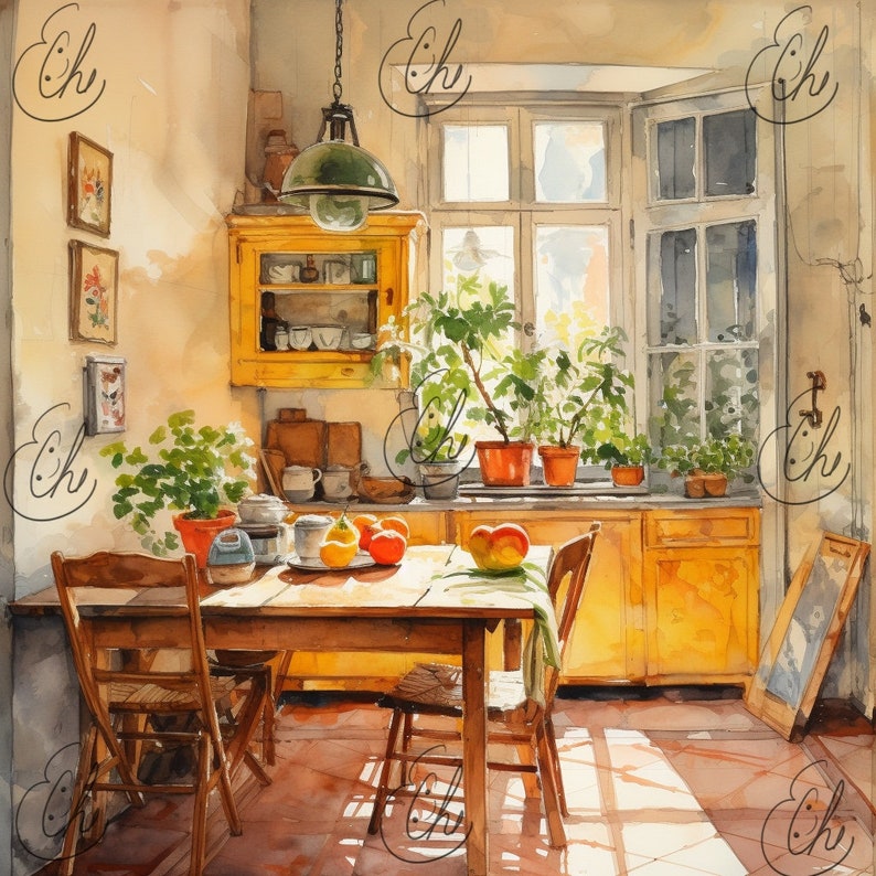 Sunny Day Cuisine Printable Poster Nature Digital Art Kitchen House ...
