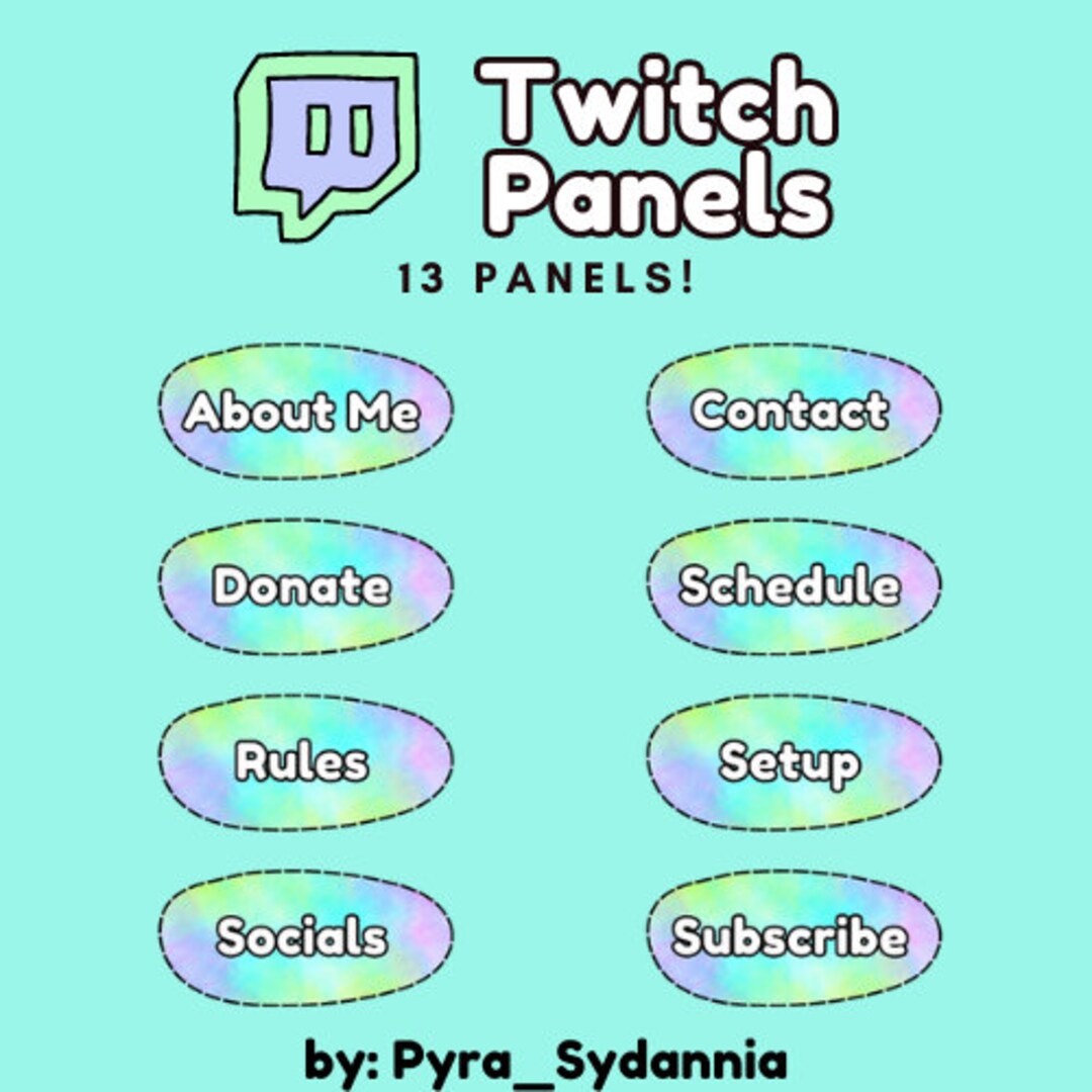 Tie Dye Blob Twitch Panels | 13 PNG Panels - Etsy