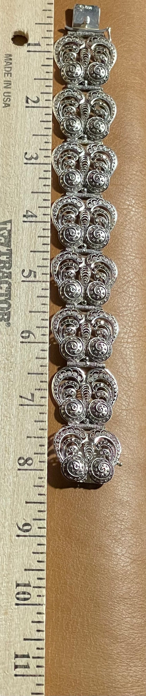 Filigree North African Style Silver Bracelet - Gem