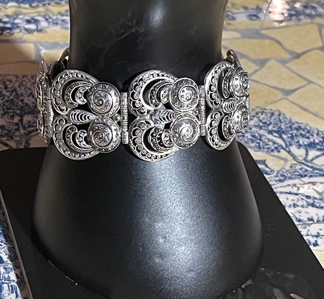Filigree North African Style Silver Bracelet - Etsy