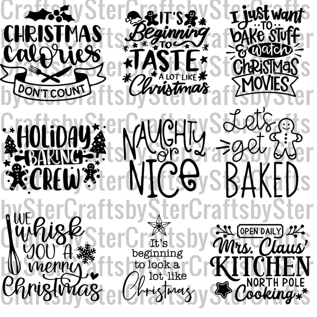 Christmas Cooking SVG Bundle Holiday Kitchen Quotes - Etsy