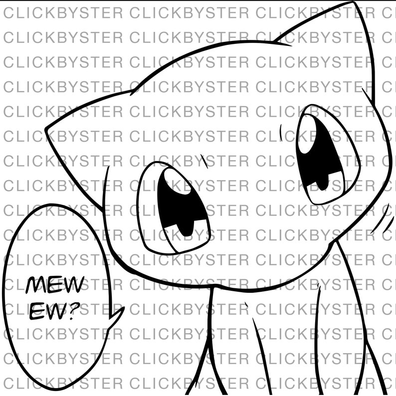 Adorable Mew Pokemon Design SVG Cut File for Projects - Etsy