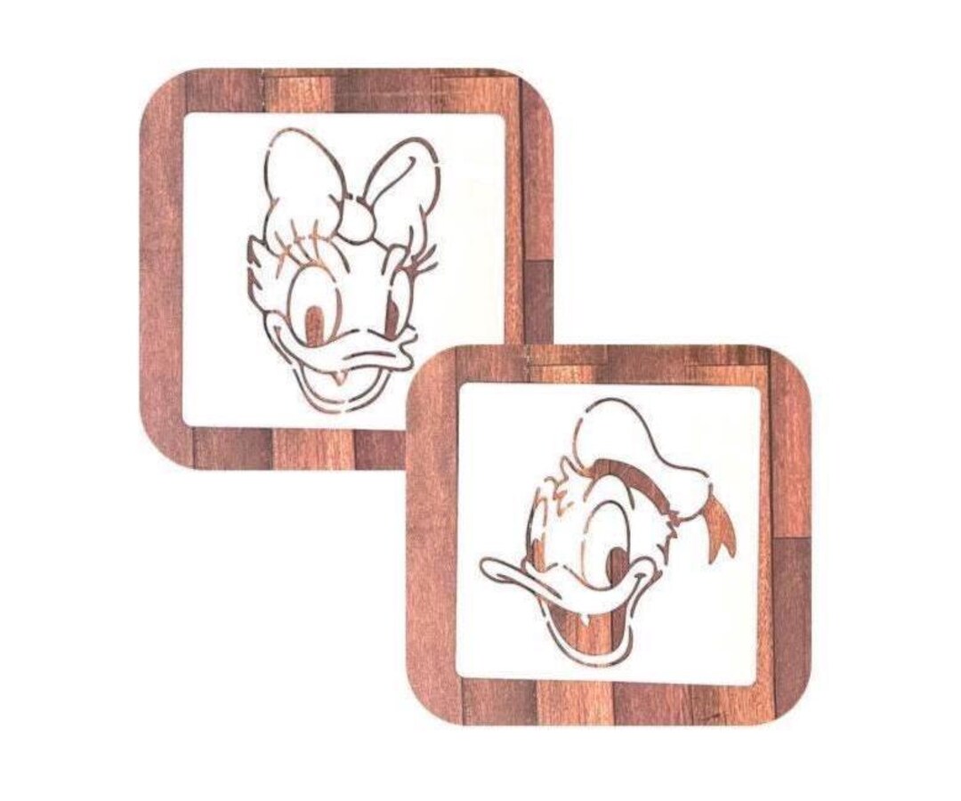 Disney Cartoon Stencils: Donald and Daisy Duck Reusable (6" X 6") -qty ...
