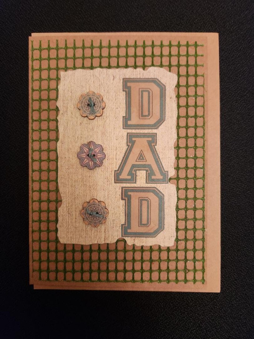 Father's Day Greeting Card W/embellishments, 5 X 7 W/envelope. One-of-a ...