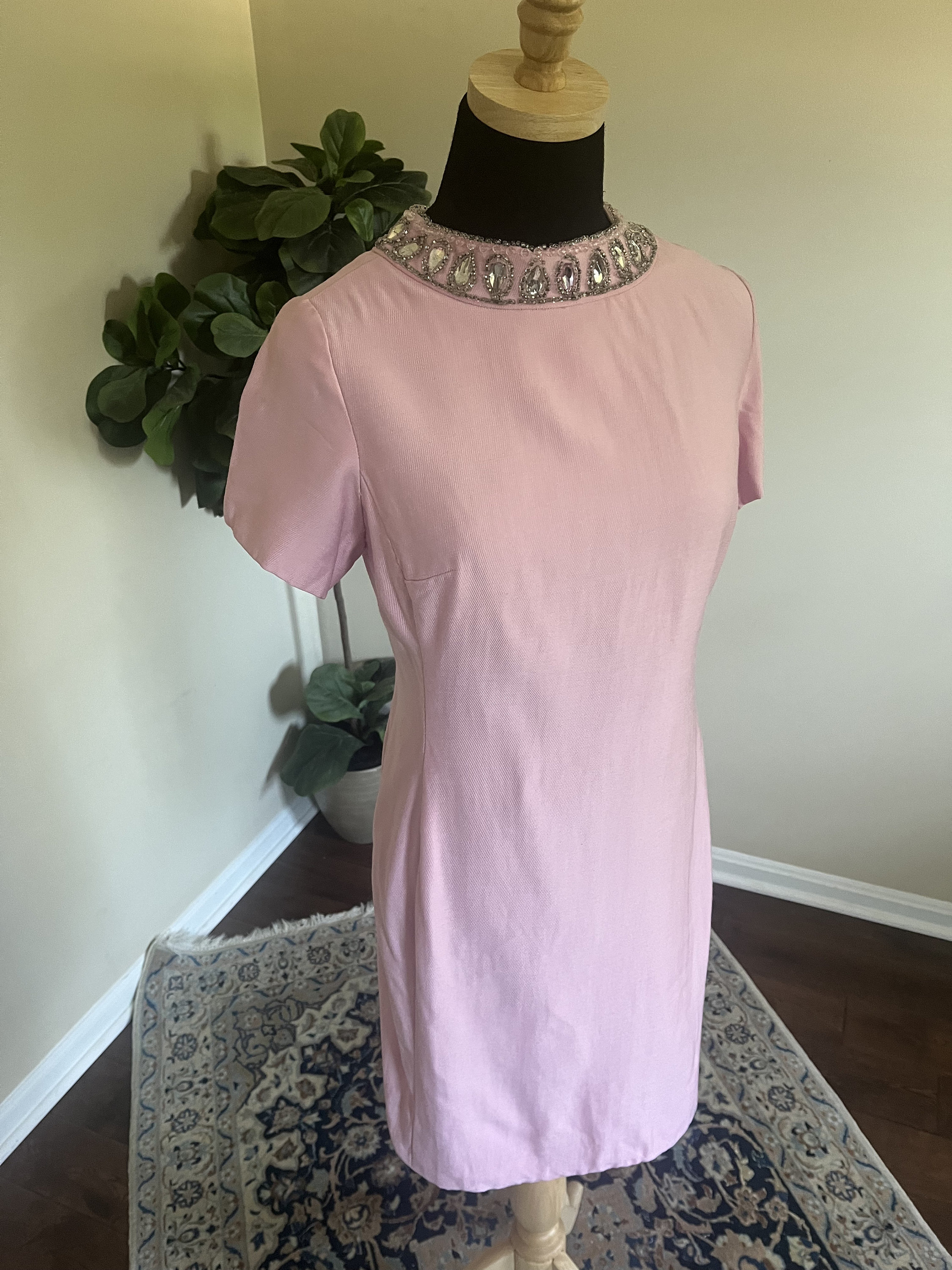 Vintage 1960s Mod Shift Dress Midcentury Modern Dress Pink Embellished ...