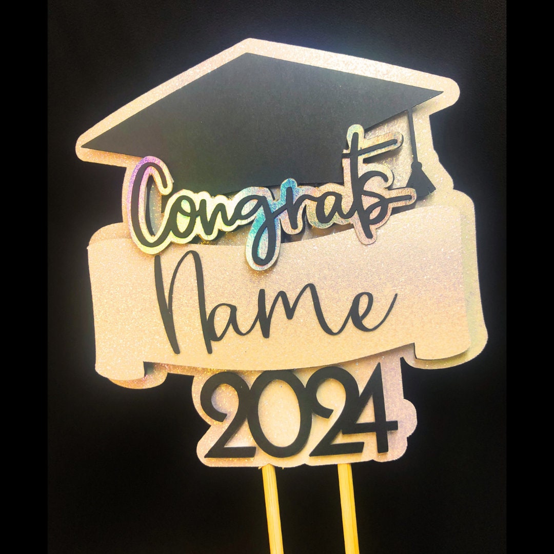Celebrate Your Grad With 2024 Congrats Cap and Banner With Custom Name ...