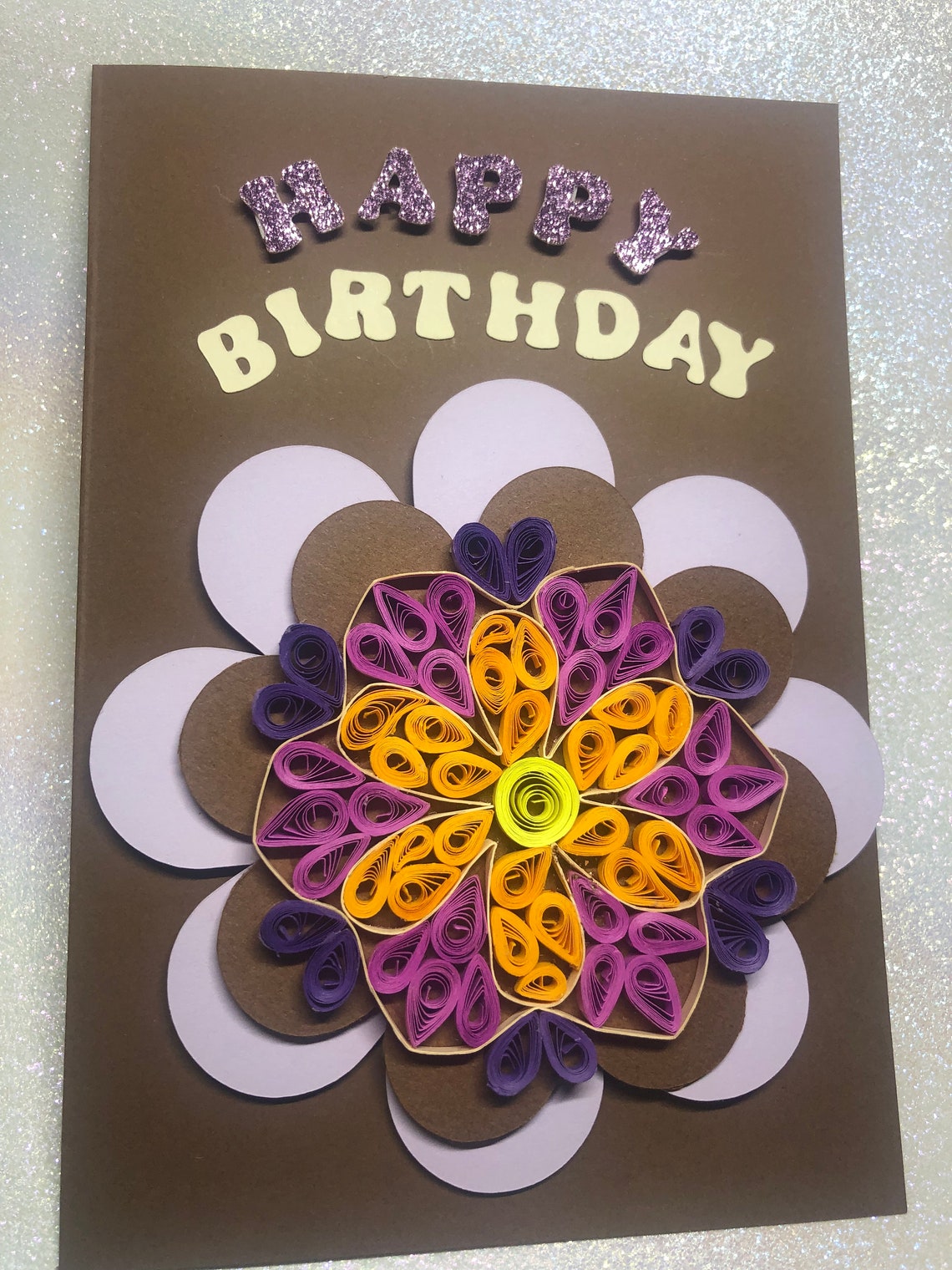 70s Inspired Happy Birthday Card, With 3D Flower Detail and Quill ...