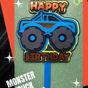 Ready- Set- Race 3D Monster Truck Cake Topper – Custom Name & Age, Boys ...