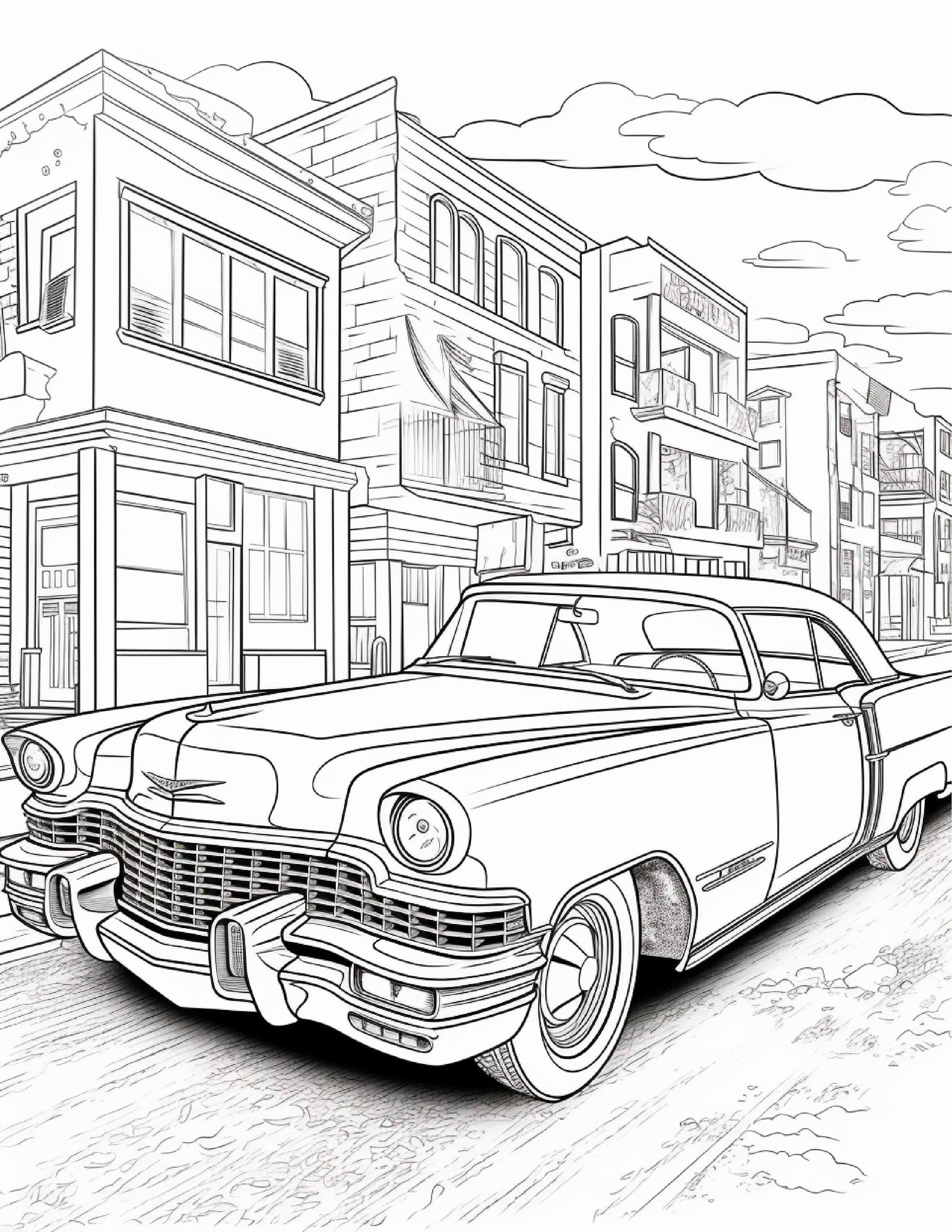 Classic Cars Coloring Books, Old Timer Car Coloring Pages for Kids and ...
