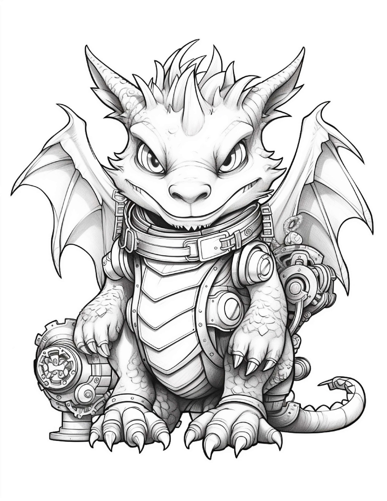 Steampunk Dragon Printable Fun Coloring Pages - Etsy