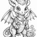 Steampunk Dragon Printable Fun Coloring Pages - Etsy