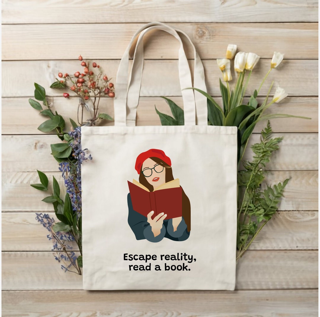 Reading Tote Bag, Bookish Tote Bag, Book-themed Tote, Book Lover Tote ...