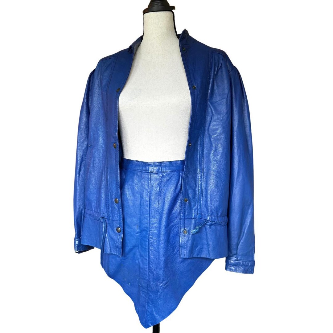 Avant Garde Italian Blue Leather Matching Set - Etsy