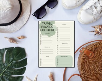 Editable Travel Packing List Template Printable PDF Checklist Planner ...