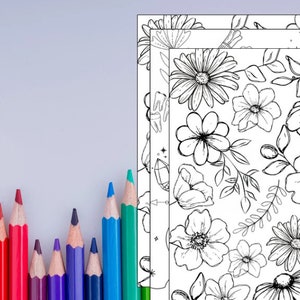 Sticker Style Coloring Book - Etsy