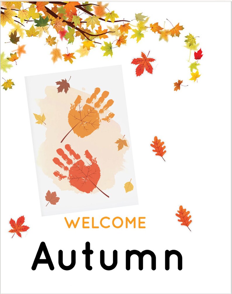 Fall/autumn Infant Handprint/footprint Templates - Etsy