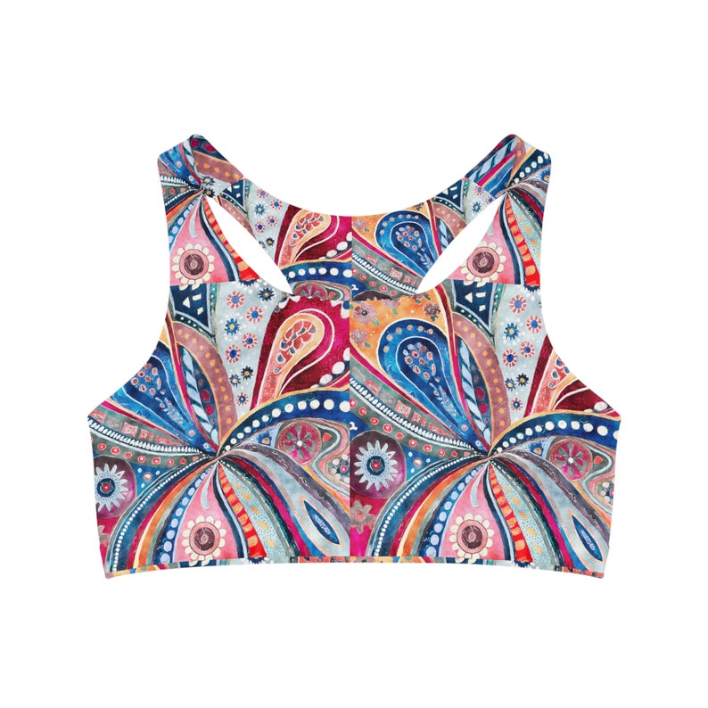 Seamless Sports Bra AOP, Sports Bra, Gift for Her, Gift for Mom, Bra ...